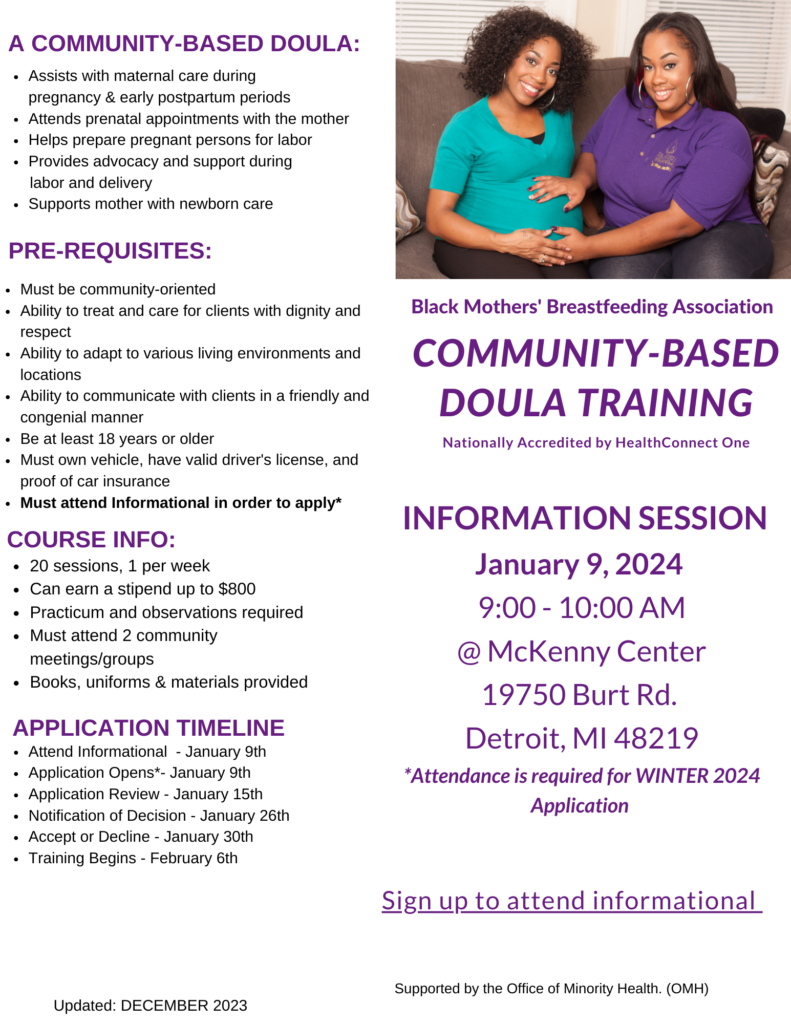 Community-based Doula Training Informational Session - BMBFA